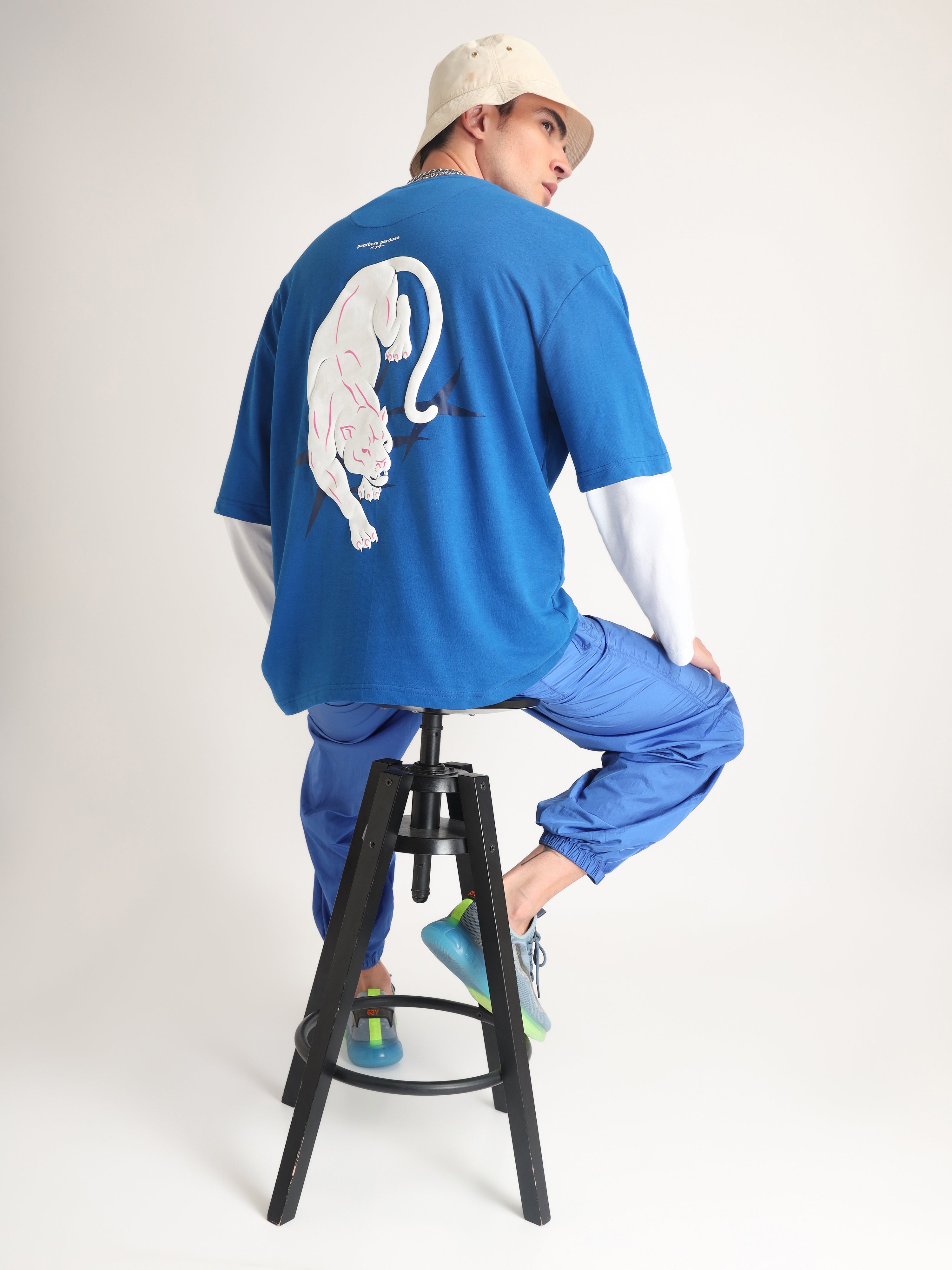 Imperial Blue Panther Oversized T-Shirt